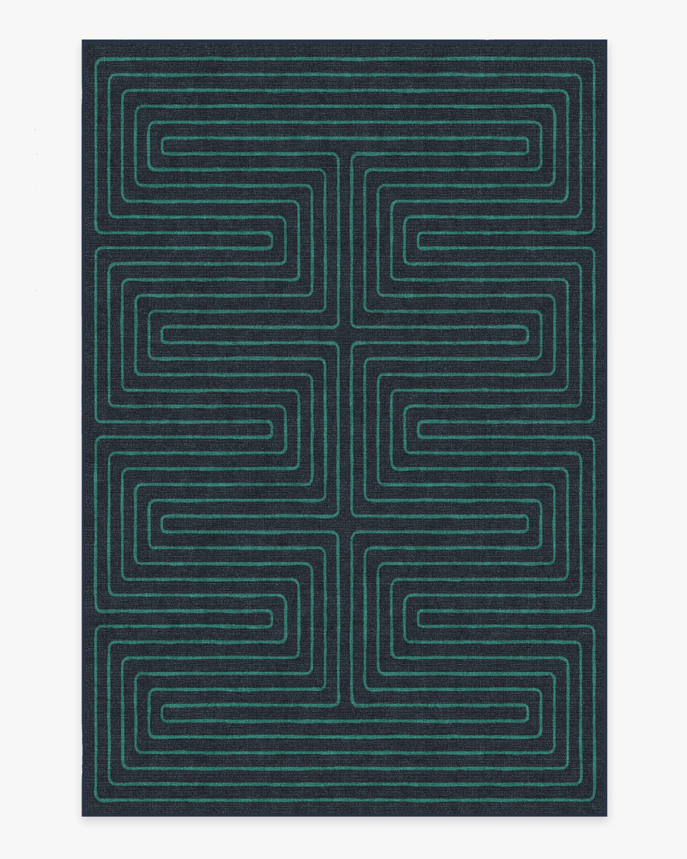 Jonathan Adler Labyrinth Navy & Teal Rug | Ruggable