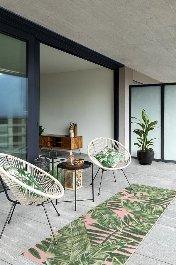 Outdoor Filifera Palm Pink Rug | Ruggable