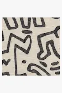 Keith Haring Block Party Black & Ivory Rug | Ruggable