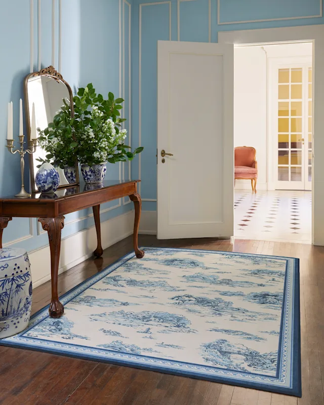 Provence Toile Delft Blue Rug | Ruggable