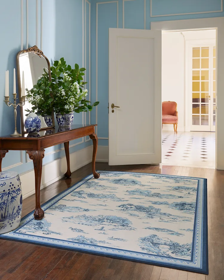 Provence Toile Delft Blue Rug | Ruggable