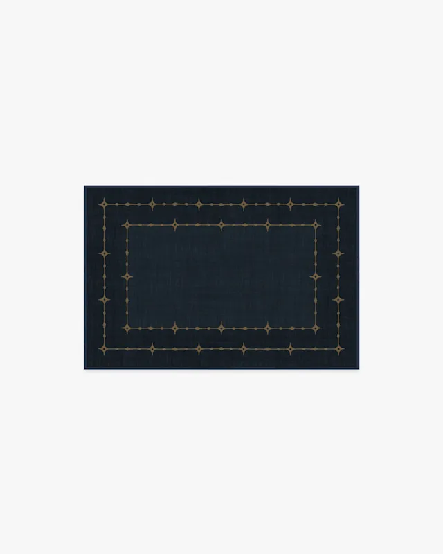 Sparkle Border Dark Navy Rug | Ruggable