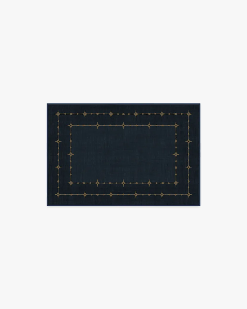 Sparkle Border Dark Navy Rug | Ruggable