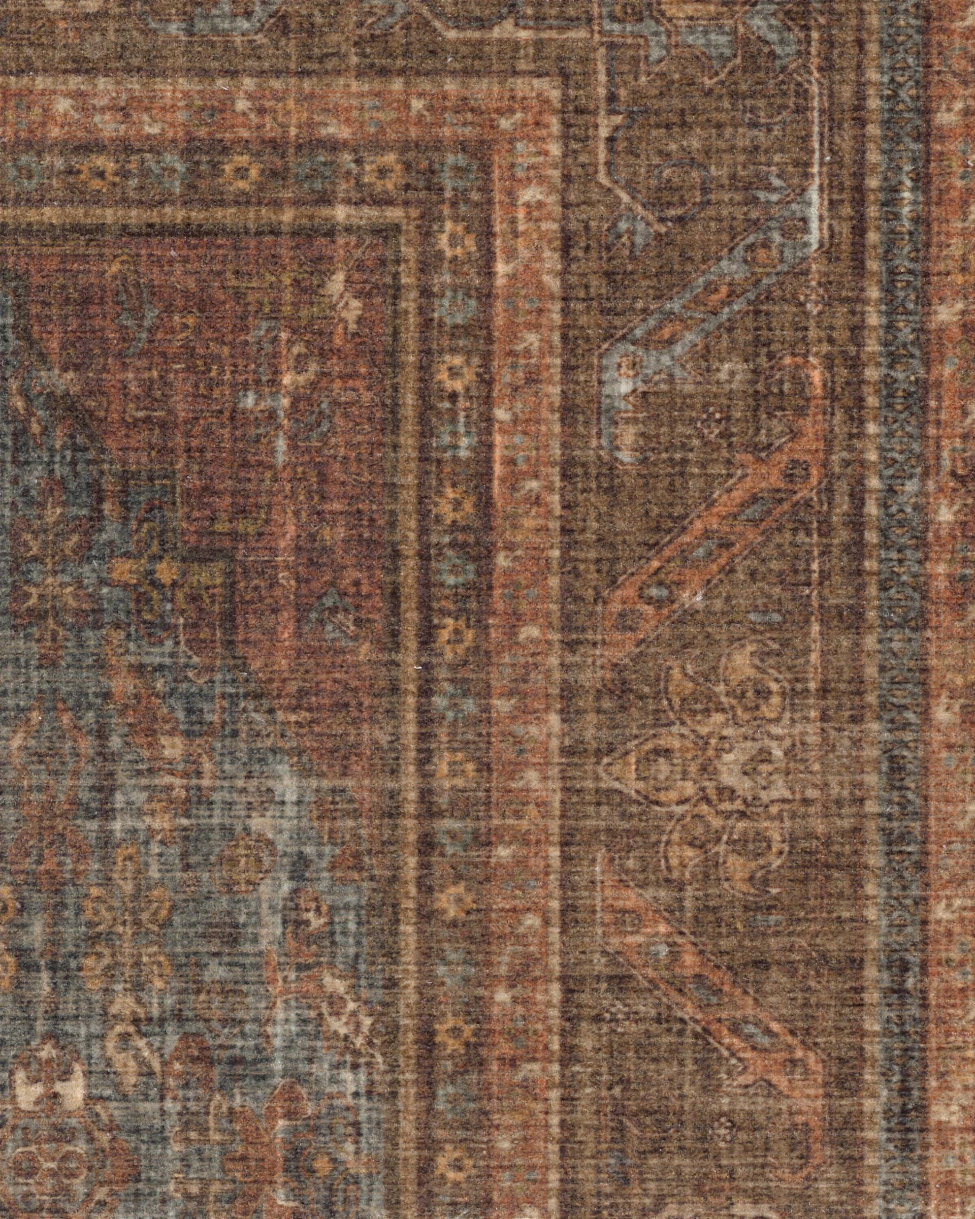 Rowan Teal Blue & Copper Rug | Ruggable