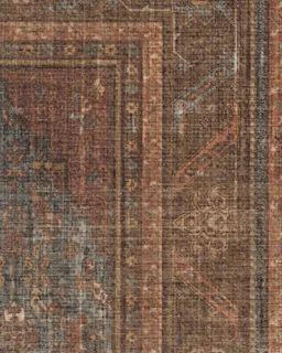 Rowan Teal Blue & Copper Rug | Ruggable