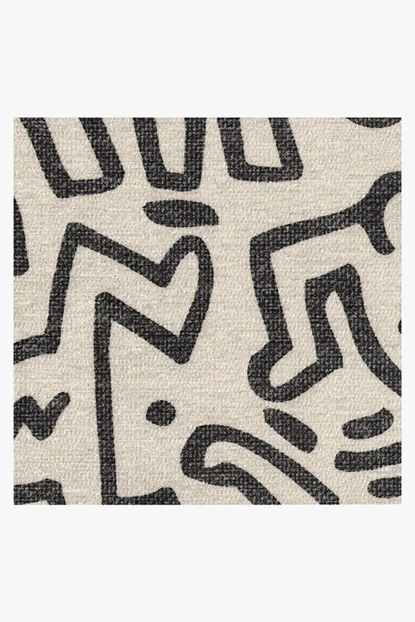 Keith Haring Block Party Black & Ivory | Ruggable