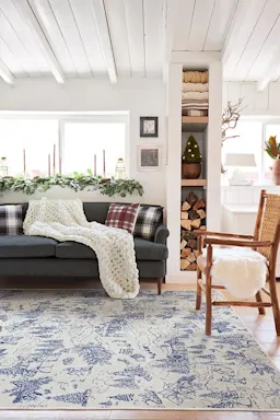 Winter Toile Blue Rug | Ruggable
