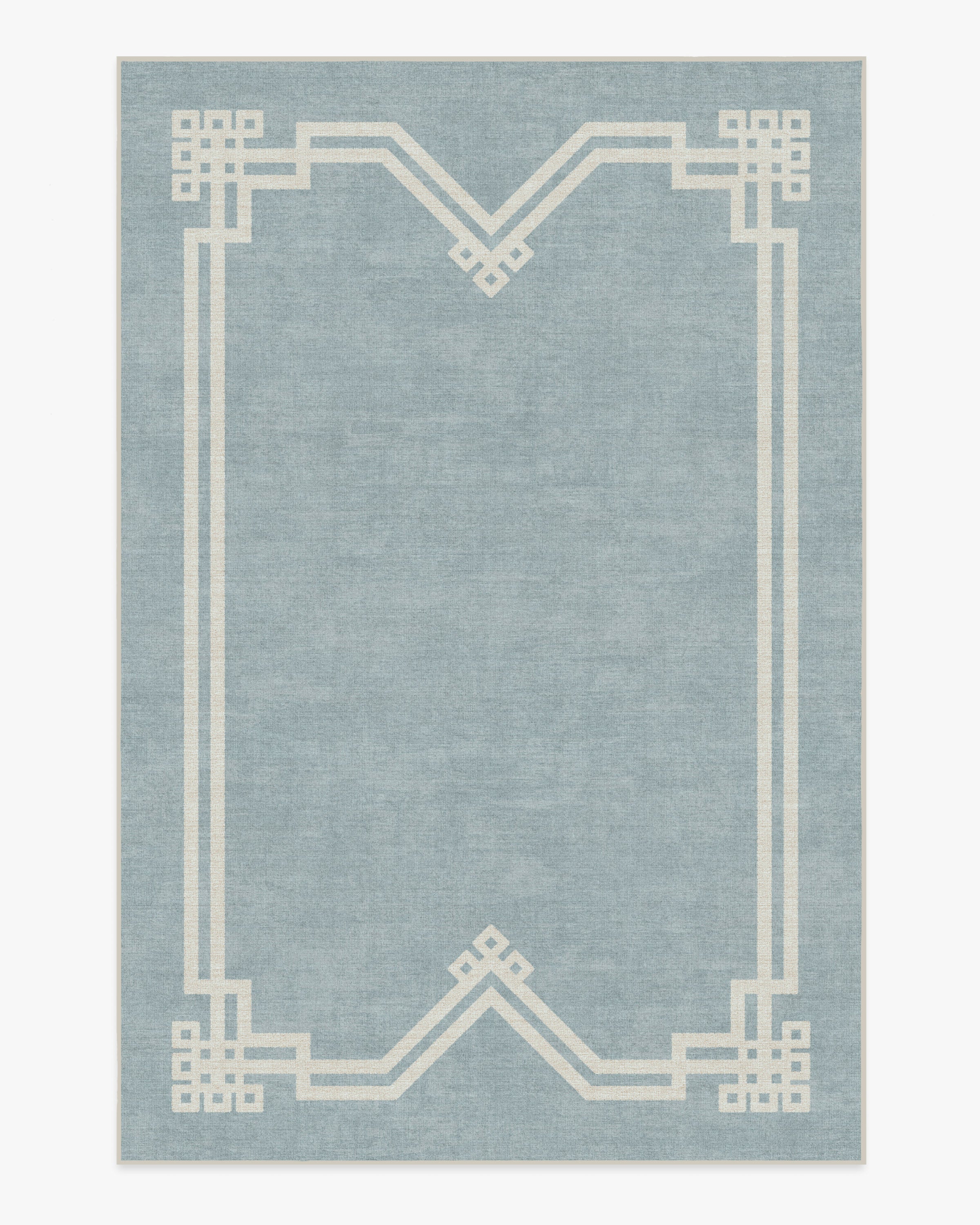 The Hiltons Chrysler Border Chambray Blue Rug | Ruggable