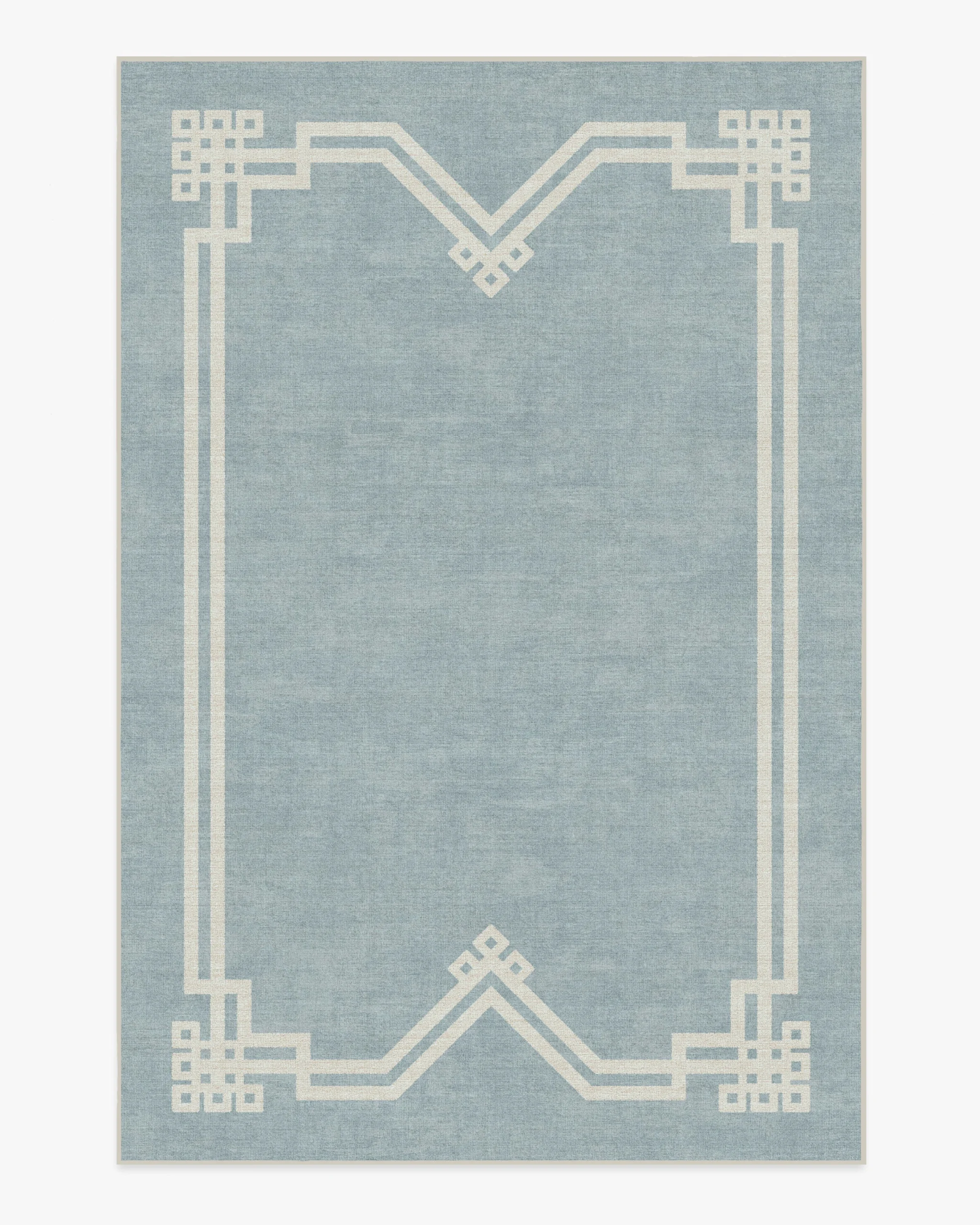 The Hiltons Chrysler Border Chambray Blue Rug | Ruggable