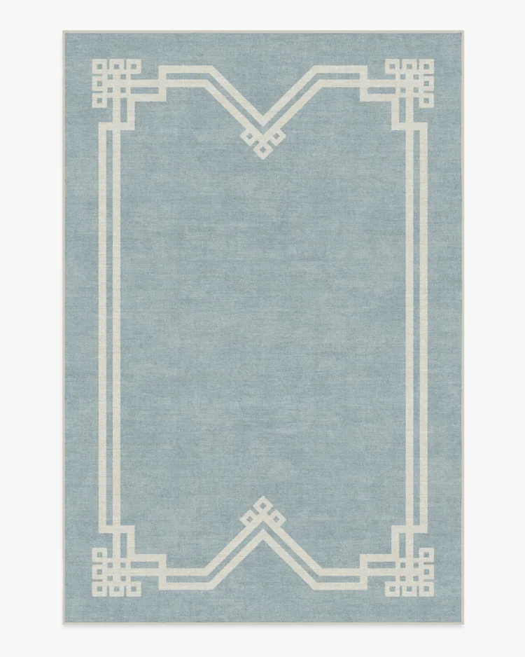 The Hiltons Chrysler Border Chambray Blue Rug | Ruggable