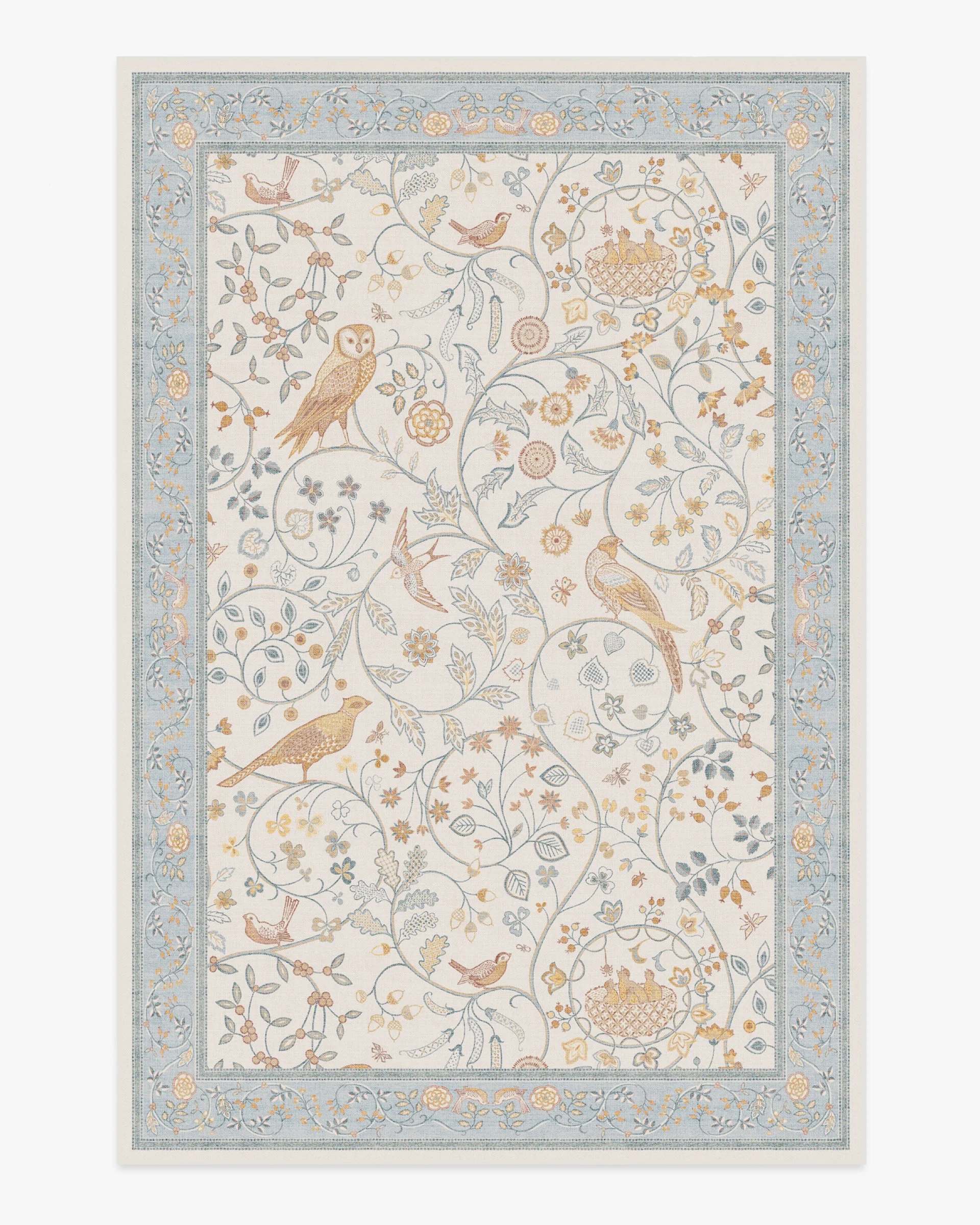 Morris & Co. Newill Ivory & Blue Rug | Ruggable