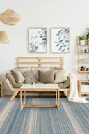 Coastal Linear Stripe Slate Rug | Ruggable