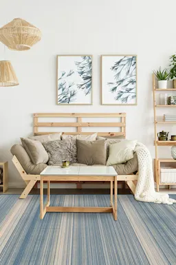 Coastal Linear Stripe Slate Rug | Ruggable