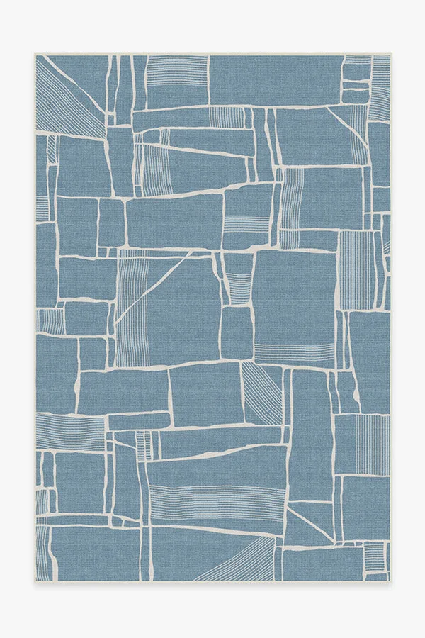 Outdoor Rune Slate Blue Rug | Ruggable