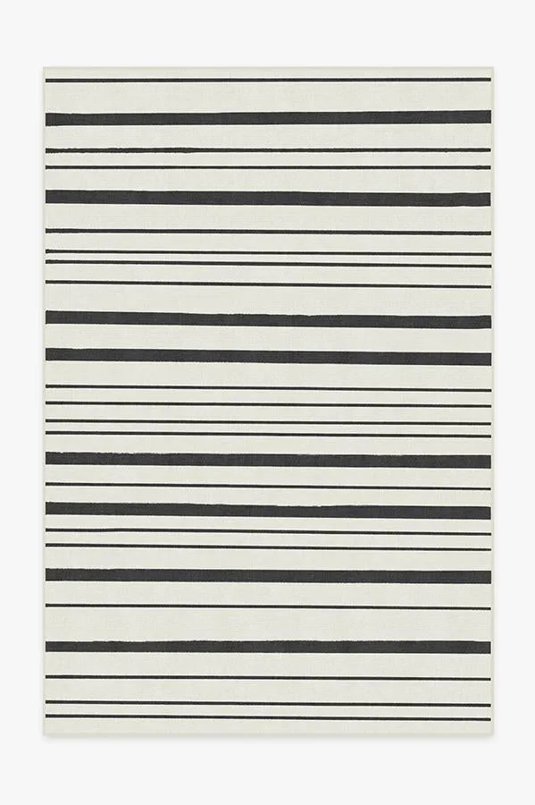 Hudson Stripe Black Rug | Ruggable