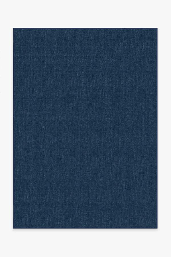 Outdoor Denim Solid Indigo Blue Rug | Ruggable