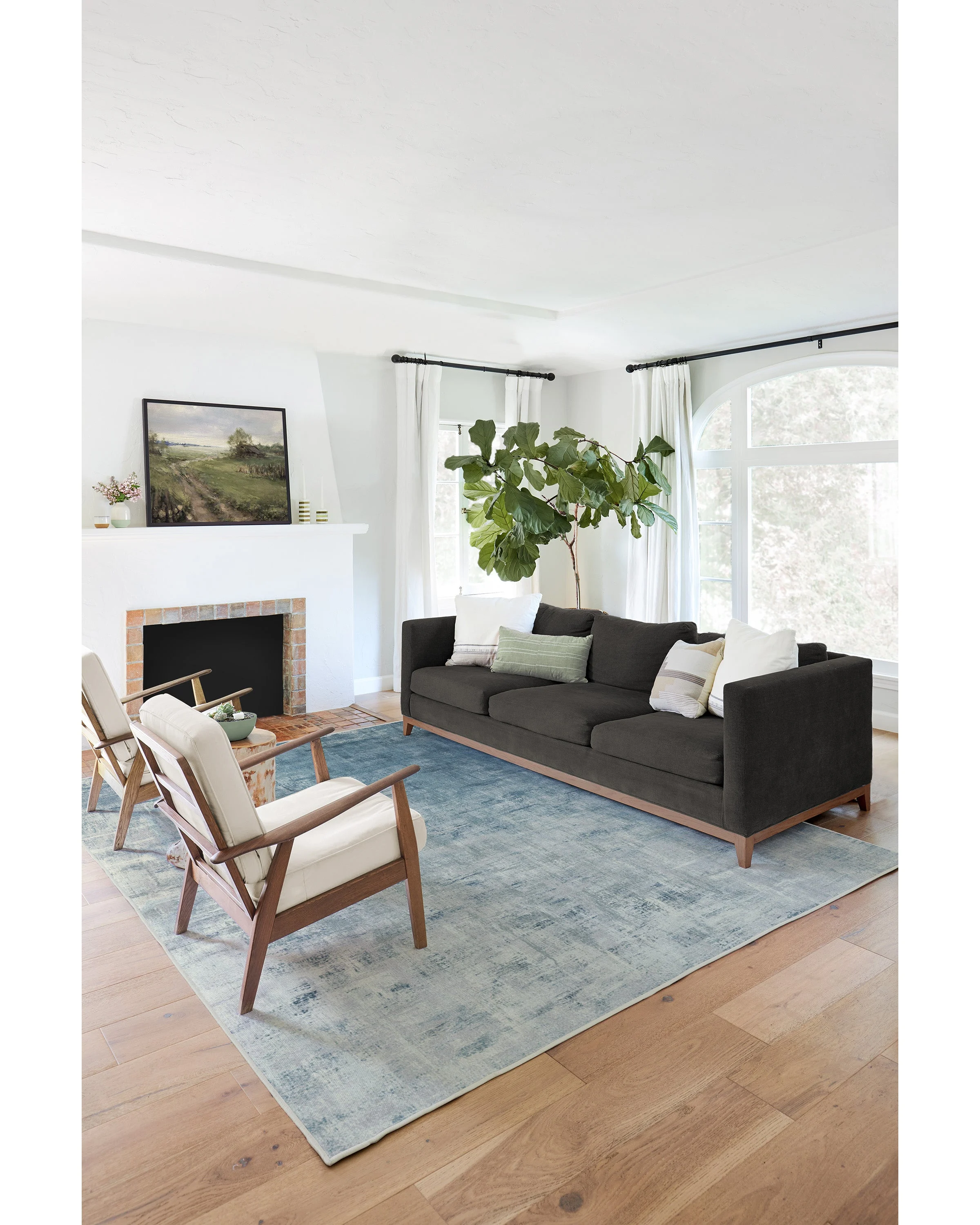 Impasto Slate Blue Tufted Rug | Ruggable