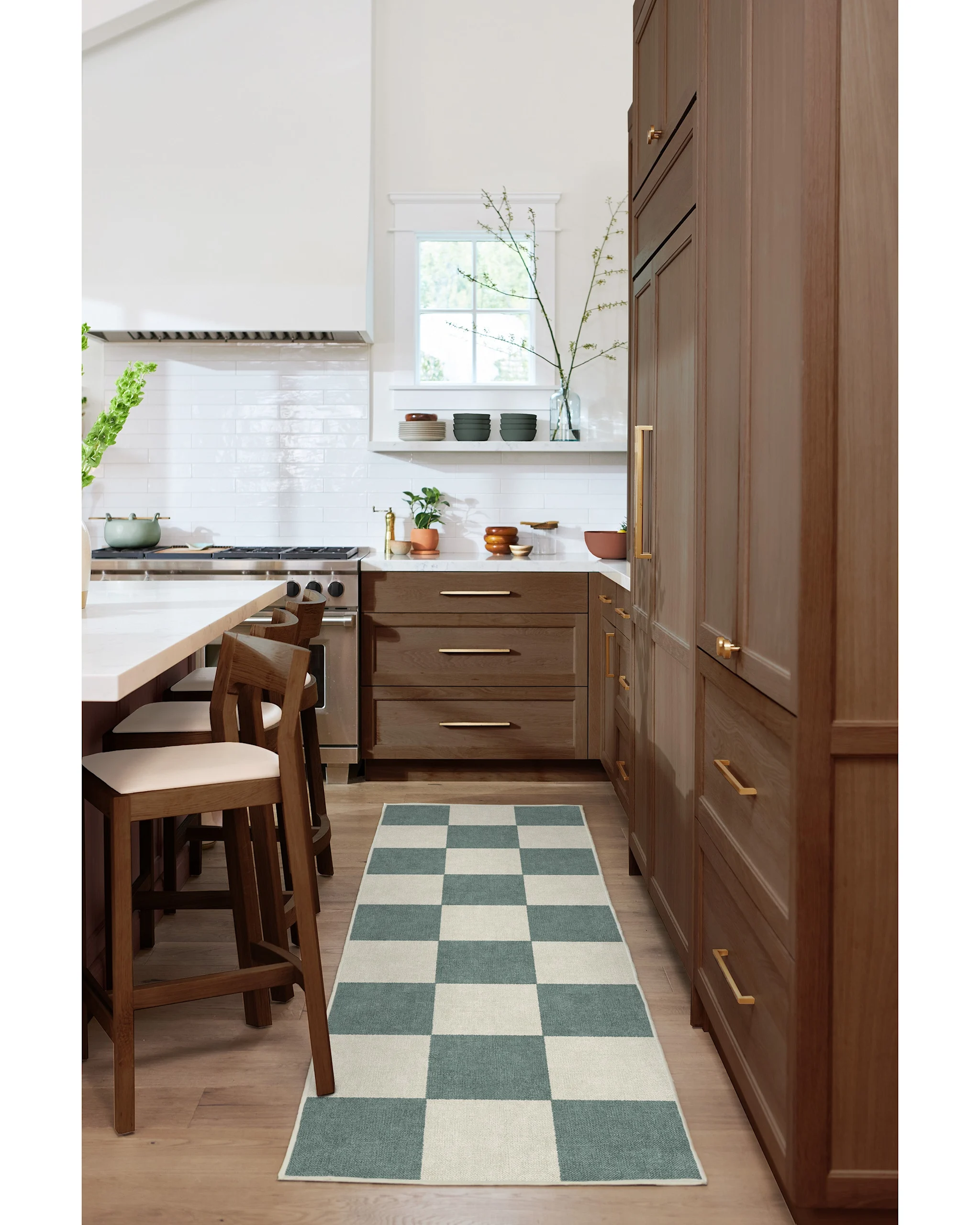 Jaque Checkered Slate Green Rug | Ruggable