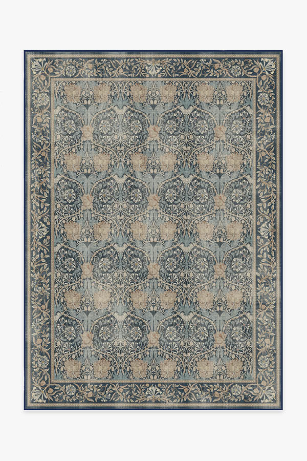Morris & Co. Honeysuckle & Tulip Indigo Rug | Ruggable