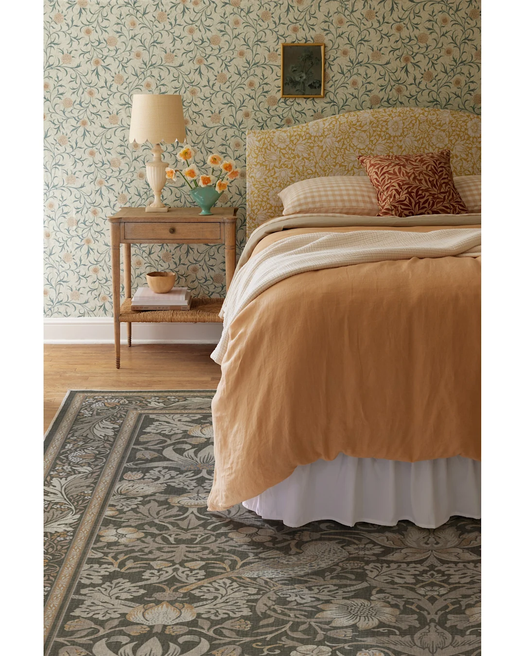 Morris & Co. Strawberry Thief Stone Gold Rug | Ruggable