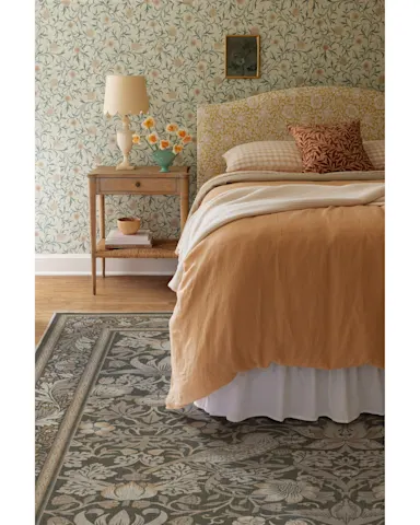 Morris & Co. Strawberry Thief Stone Gold Rug | Ruggable