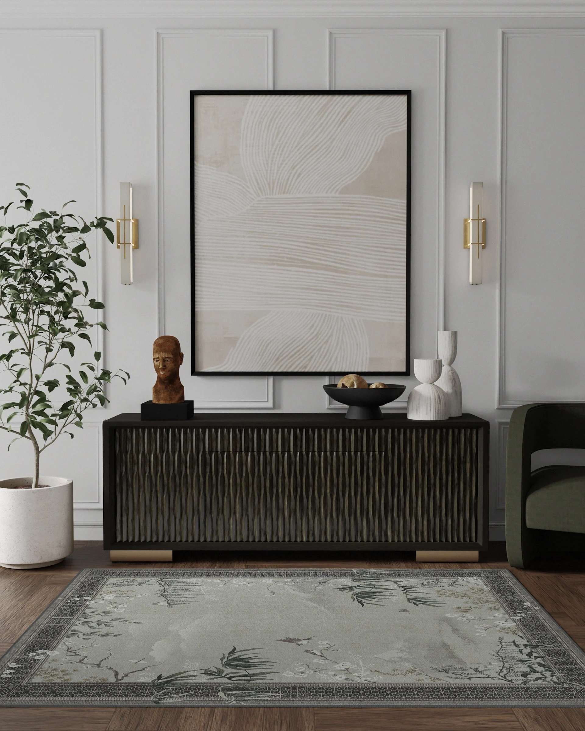 Wren Charcoal & Opal Rug | Ruggable