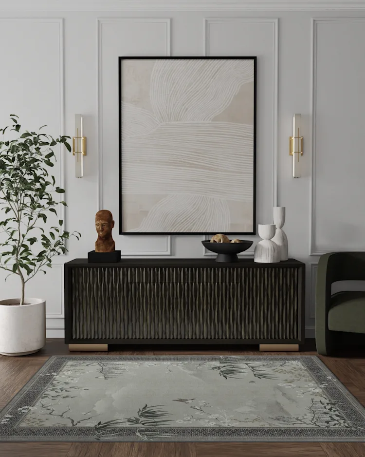 Wren Charcoal & Opal Rug | Ruggable