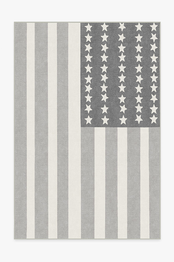 Gray And White American Flag