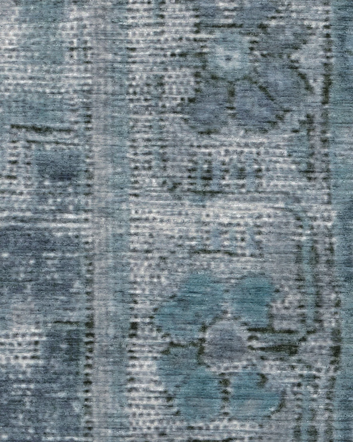 Vintage Daisy Bordered Blue Rug | Ruggable