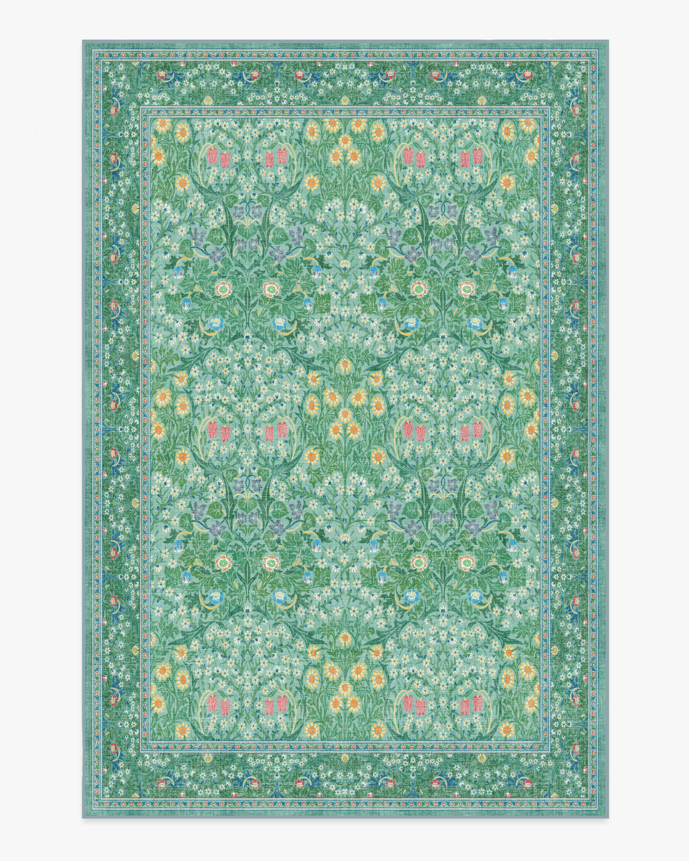 Morris & Co. Blackthorn Multicolor Jade Rug | Ruggable