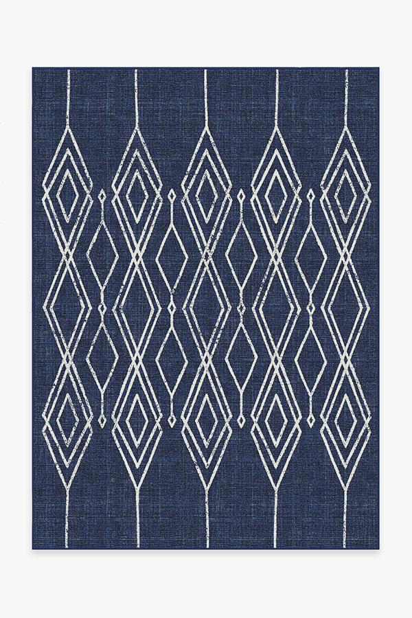 Outdoor Gemma Lattice Royal Blue Rug | Ruggable