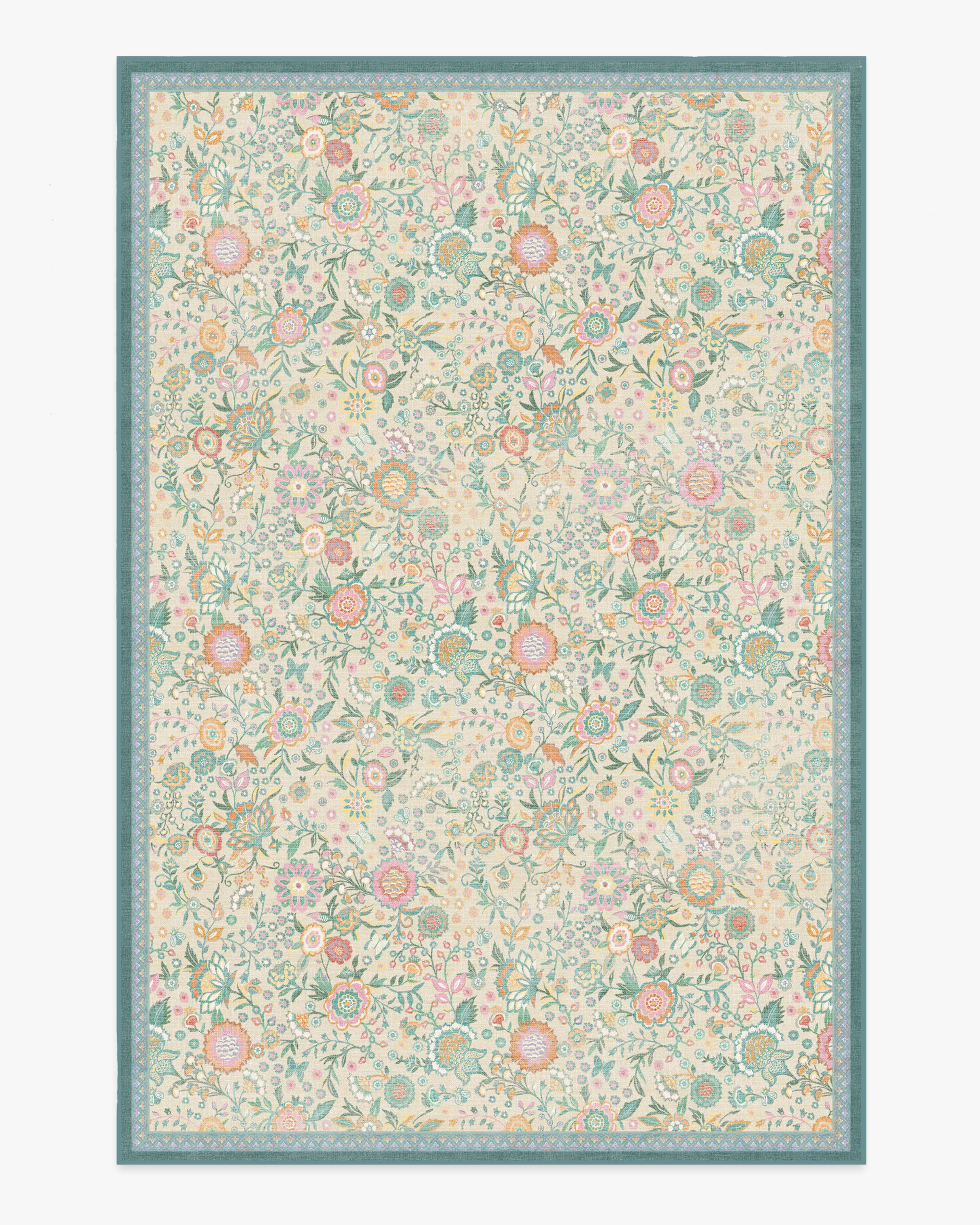 Bridgerton Royal Garden Ivory & Jade Rug | Ruggable