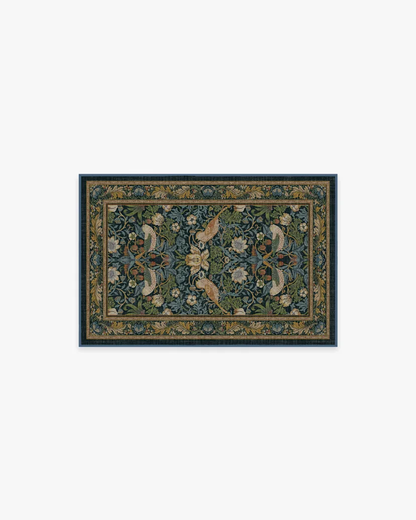 Morris & Co. Strawberry Thief Indigo Rug | Ruggable