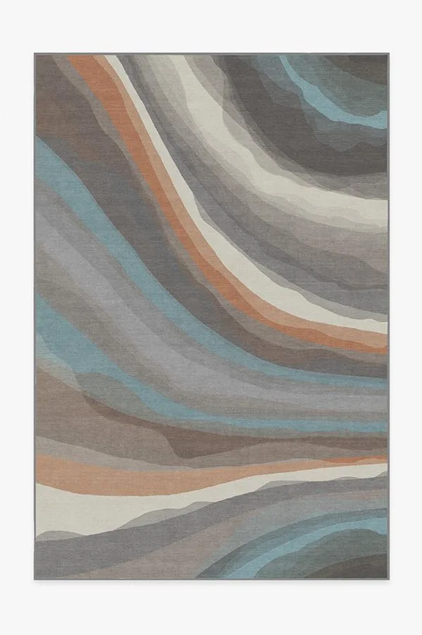 Watercolor Waves Sandstone Rug | Ruggable