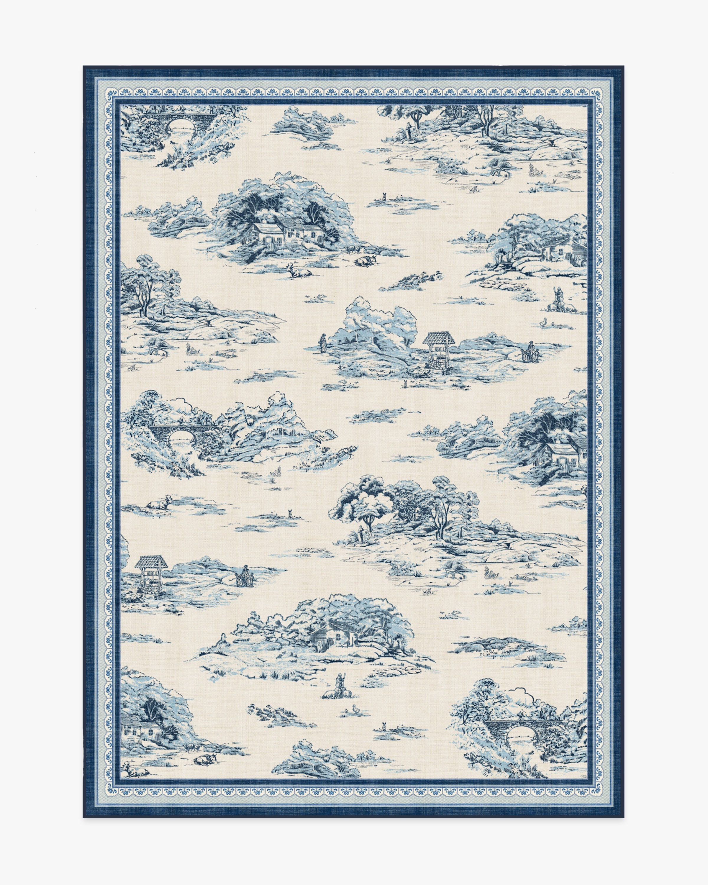 Provence Toile Delft Blue Rug | Ruggable
