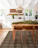 Alfie Plaid Natural & Green Rug | Ruggable