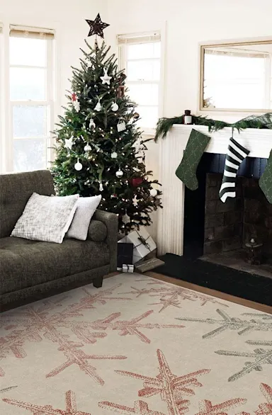 Snowflake Creme Rug | Ruggable