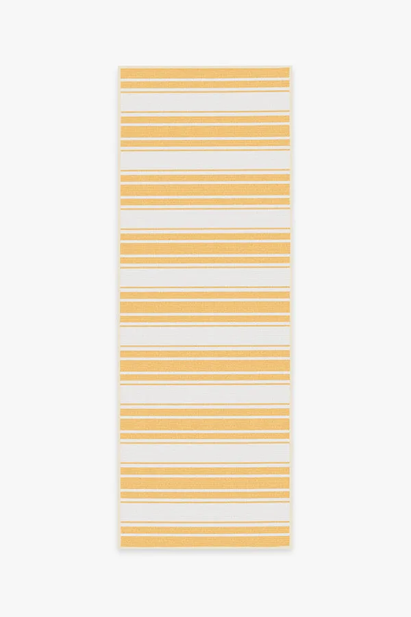 Outdoor Marina Stripe Yellow Rug | Ruggable