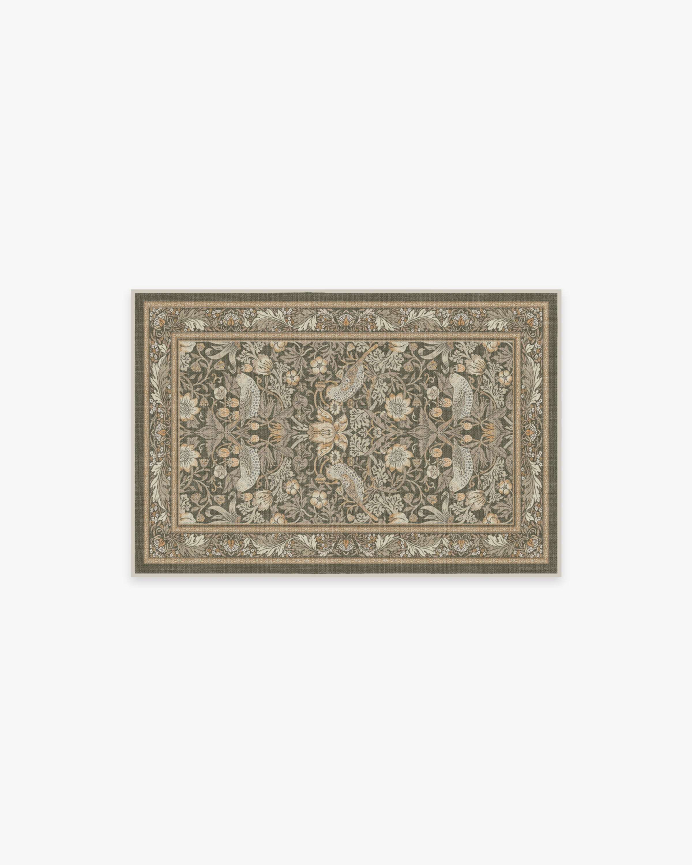 Morris & Co. Strawberry Thief Stone Gold Rug | Ruggable