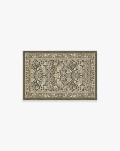 Morris & Co. Strawberry Thief Stone Gold Rug | Ruggable