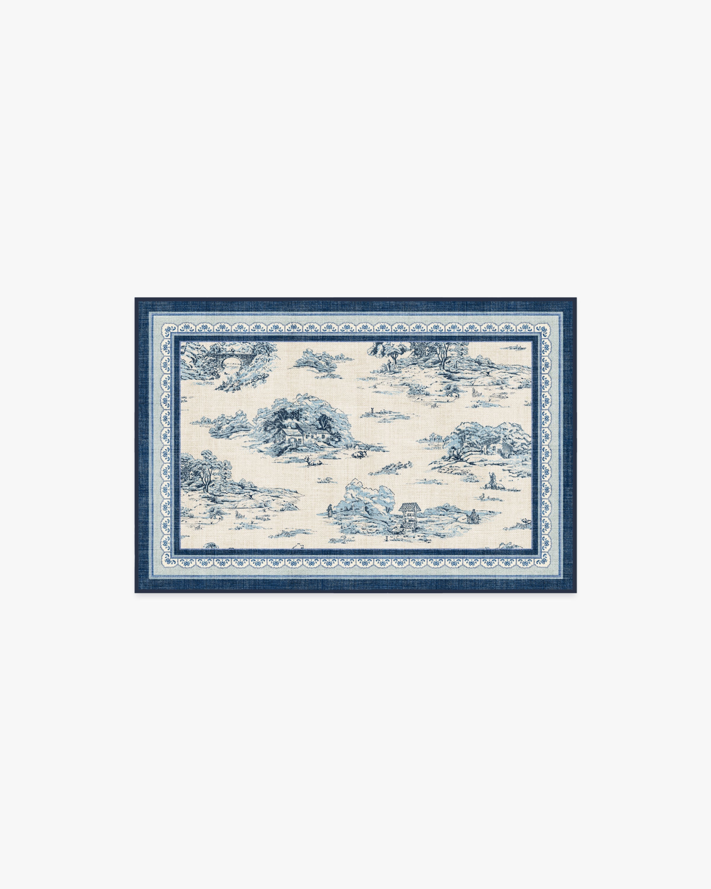 Provence Toile Delft Blue Rug | Ruggable
