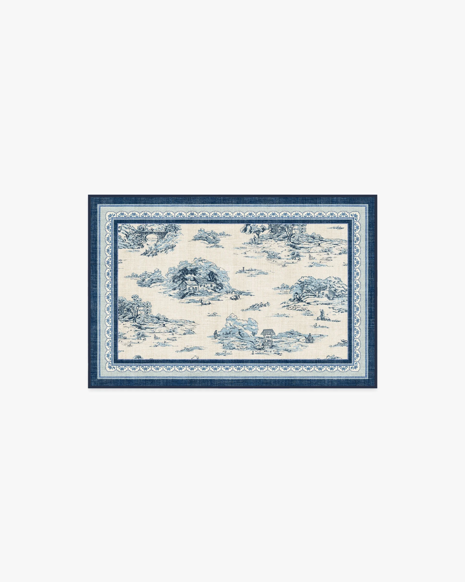 Provence Toile Delft Blue Rug | Ruggable