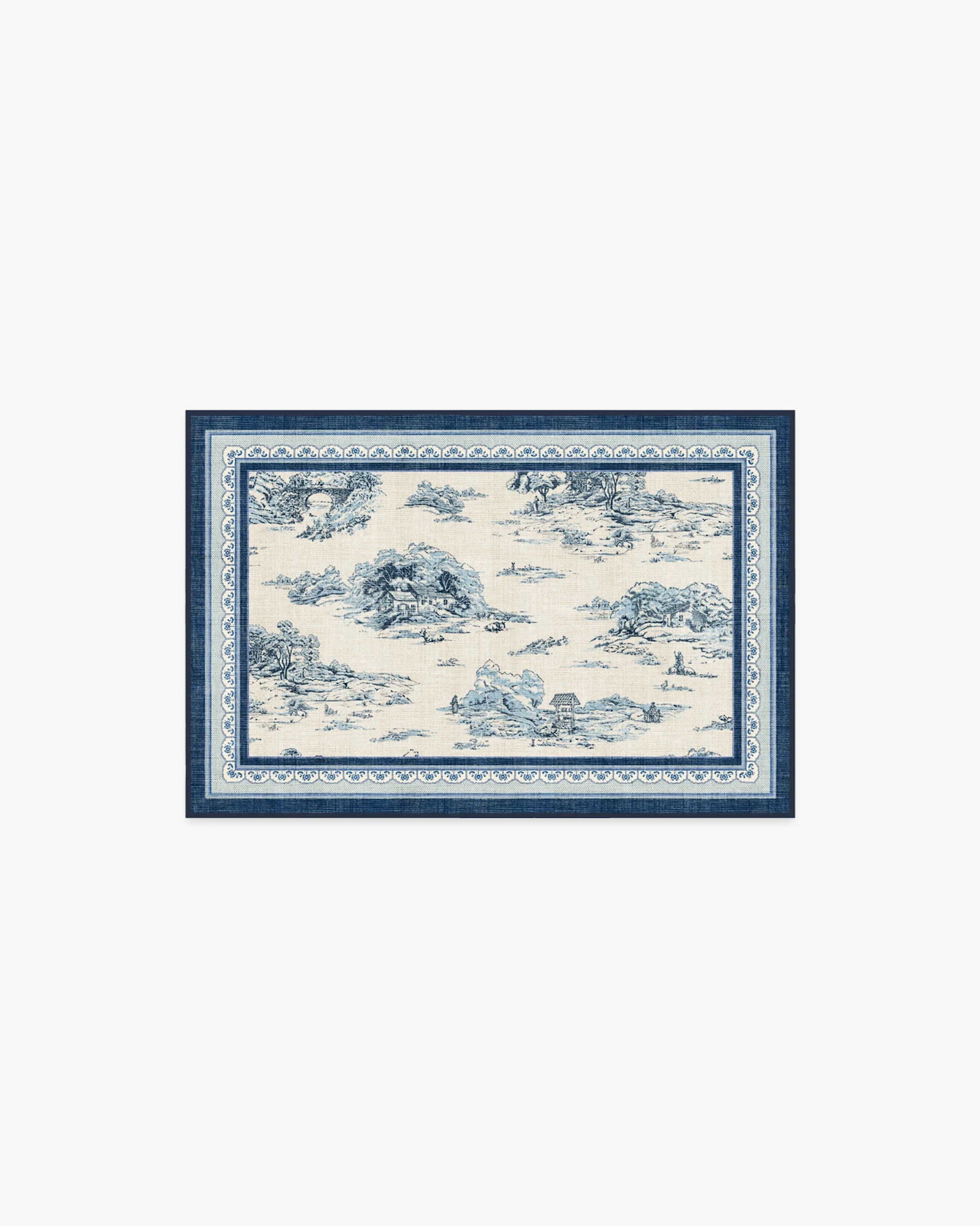 Provence Toile Delft Blue Rug | Ruggable