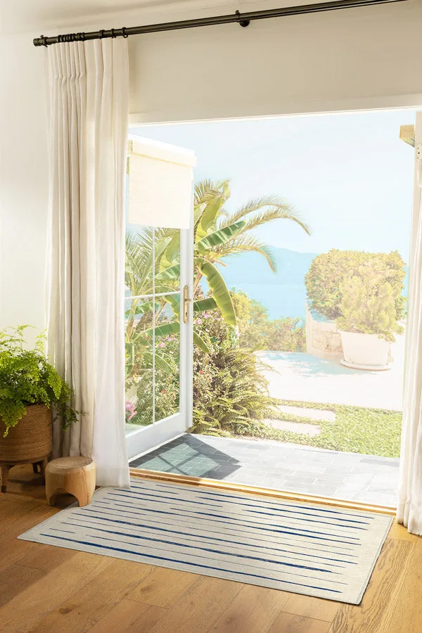 Talas Stripe Indigo Rug | Ruggable