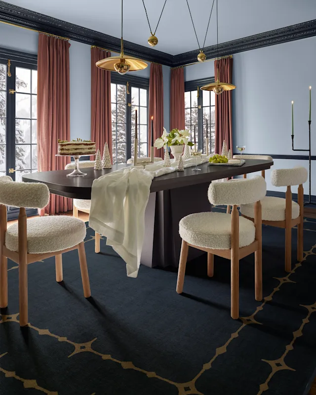 Sparkle Border Dark Navy Rug | Ruggable