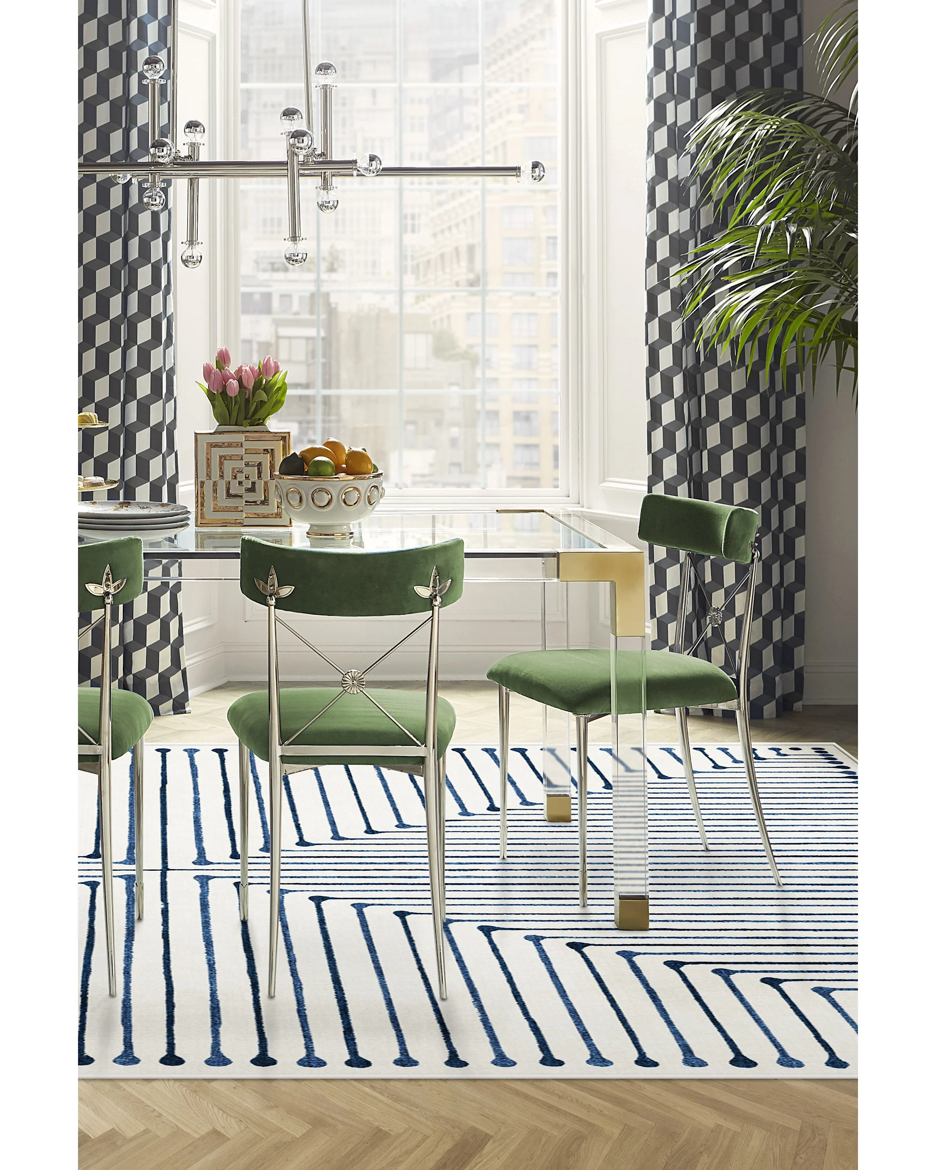 Jonathan Adler Inkdrop Slate Blue Rug | Ruggable