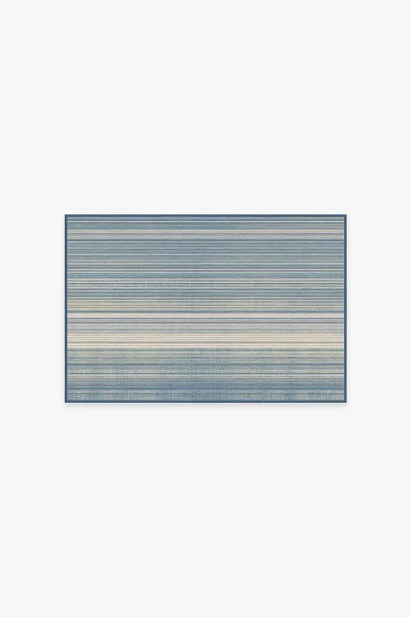 Coastal Linear Stripe Slate Rug | Ruggable