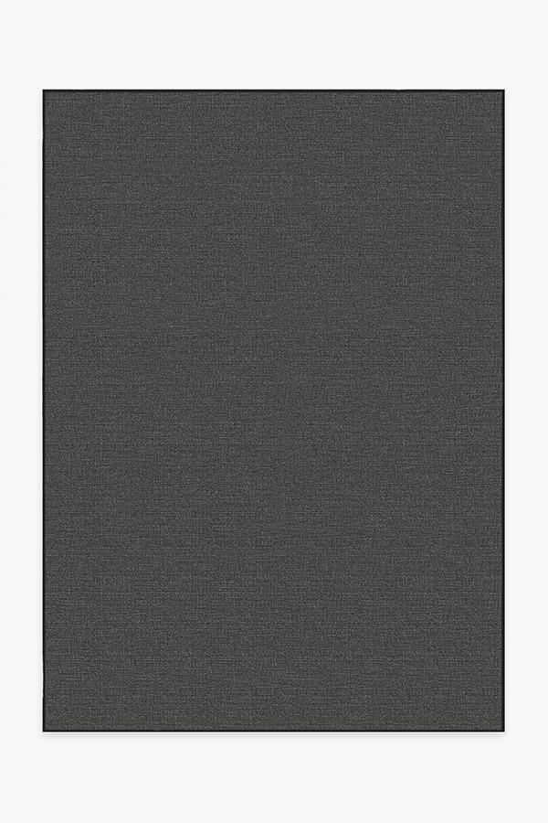 Outdoor Denim Solid Black Rug | Ruggable