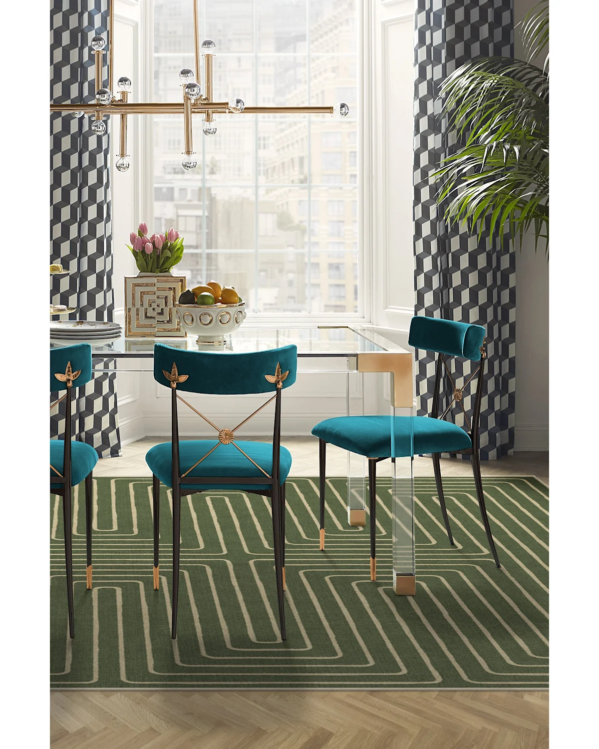 Jonathan Adler Labyrinth Fern Green Rug | Ruggable