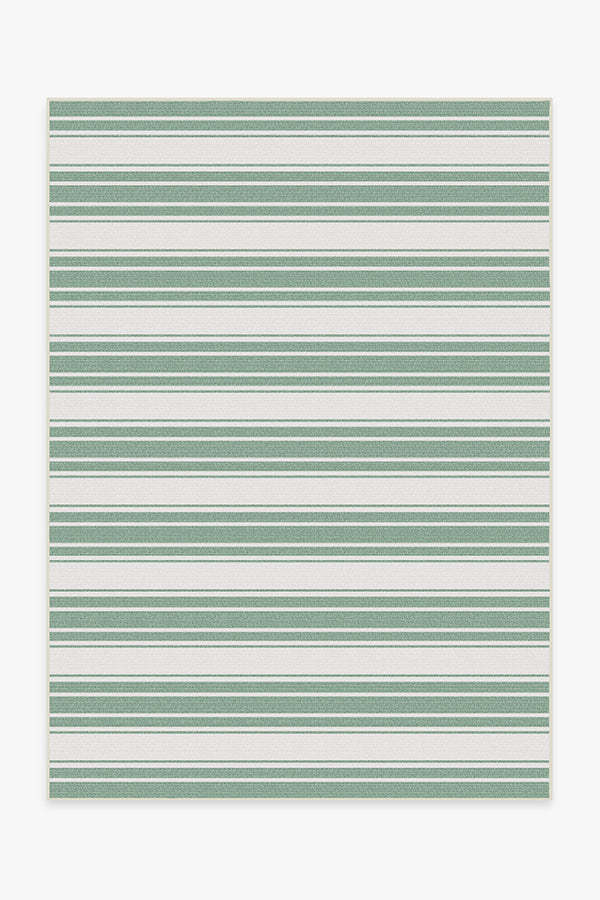 Outdoor Marina Stripe Sage Green Rug